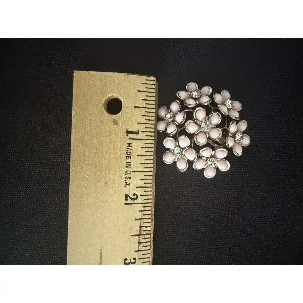 Unbranded | Jewelry | 95s Powder Pink Thermoset Rhinestone Flower ...